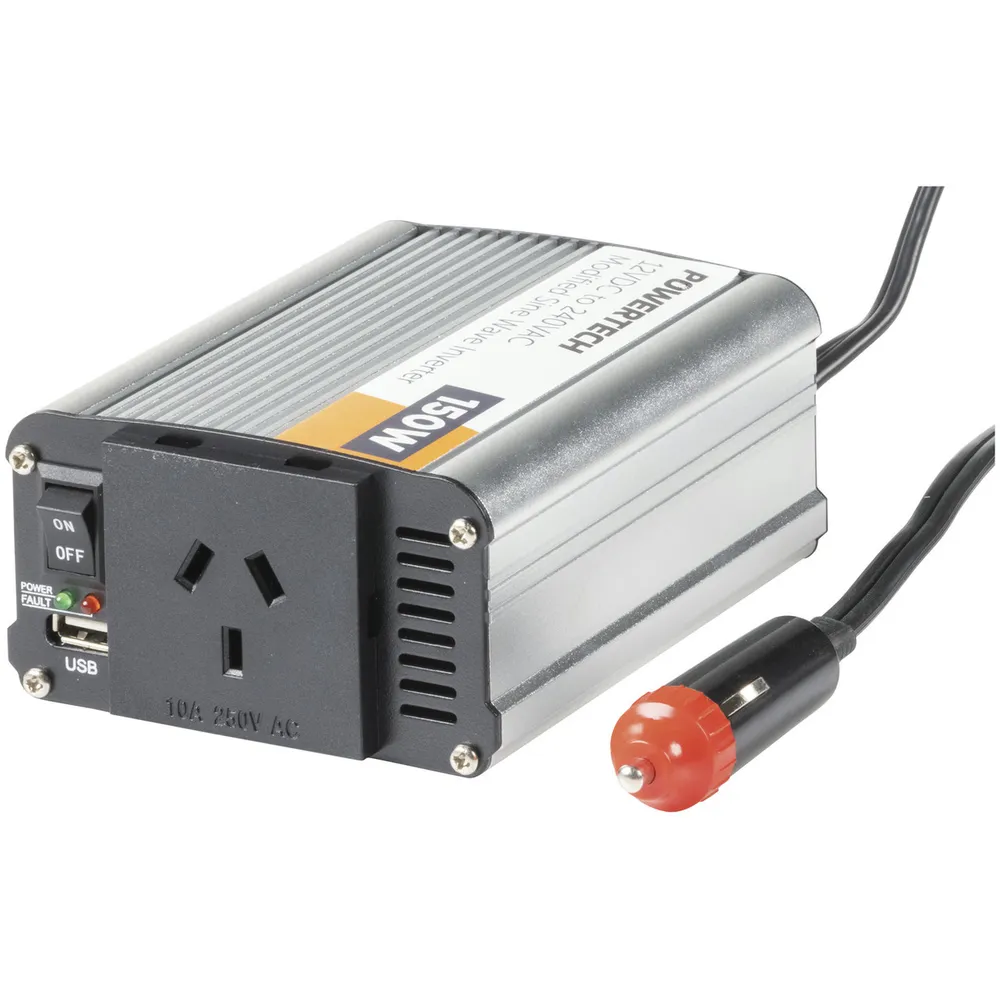 150W (450W) 12VDC to 230VAC Modified Sinewave Inverter | Jaycar New Zealand
