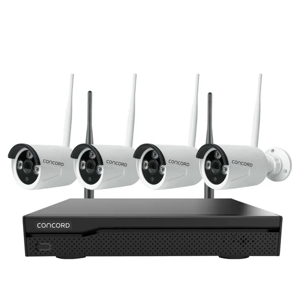 Concord 10 Channel WiFi NVR Kit with 4 x 4K Bullet Cameras IP66 V4 ...