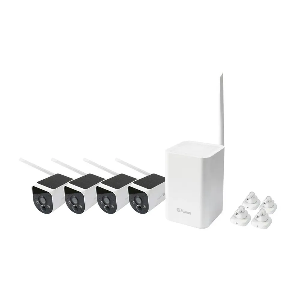 Swann MaxRanger4K Solar Security System with 4 x Longest Range Wireless ...