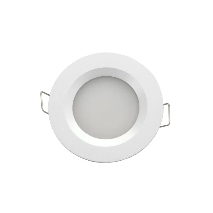 2W 11-16VDC Cool White LED Downlight with Push Button Diffuser Silver ...