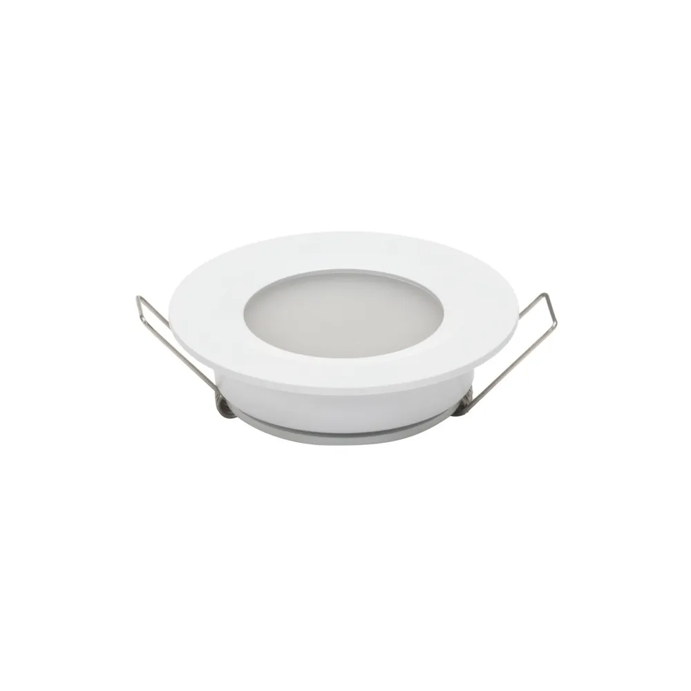 2W 11-16VDC Cool White LED Downlight with Push Button Diffuser White ...