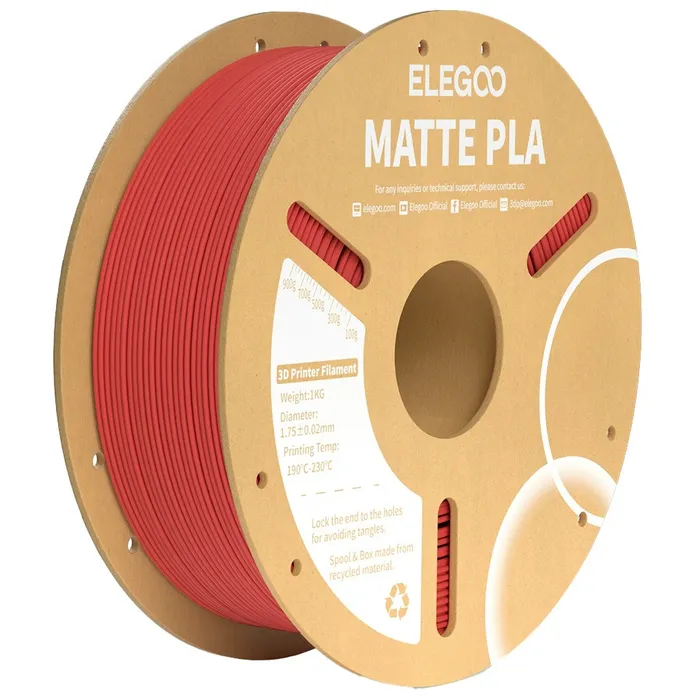 Elegoo PLA Matte filament Ruby Red 1.75mm 1kg | Jaycar New Zealand