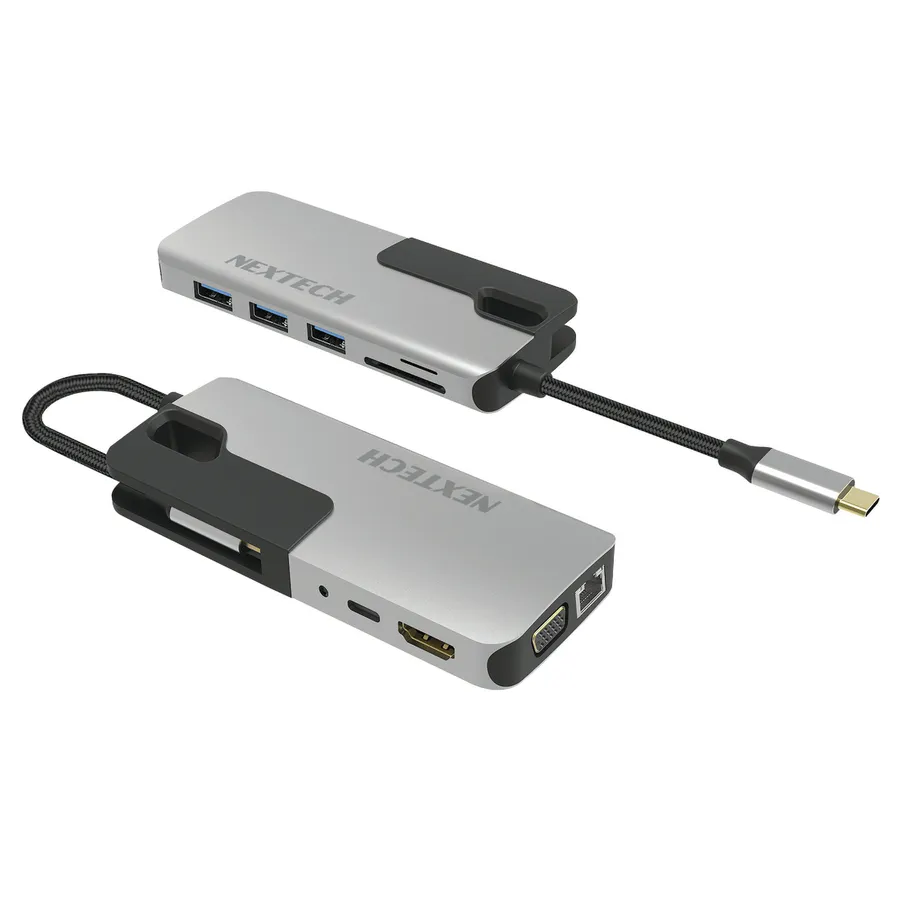 10 in 1 Multifunction USB Type-C Hub with HDMI+VGA, Network, USB Ports ...